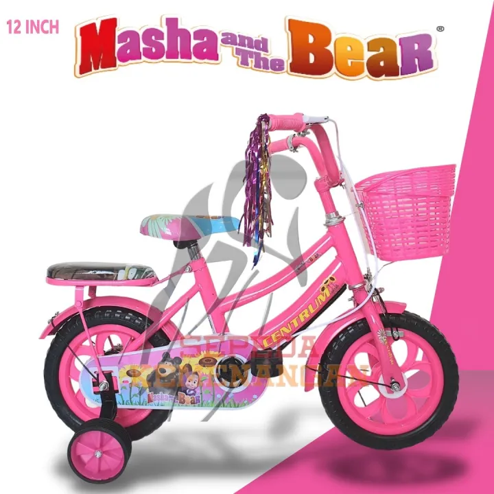 SEPEDA ANAK MINI BAN EVA MASHA AND THE BEAR UKURAN 12 INCH | Lazada ...