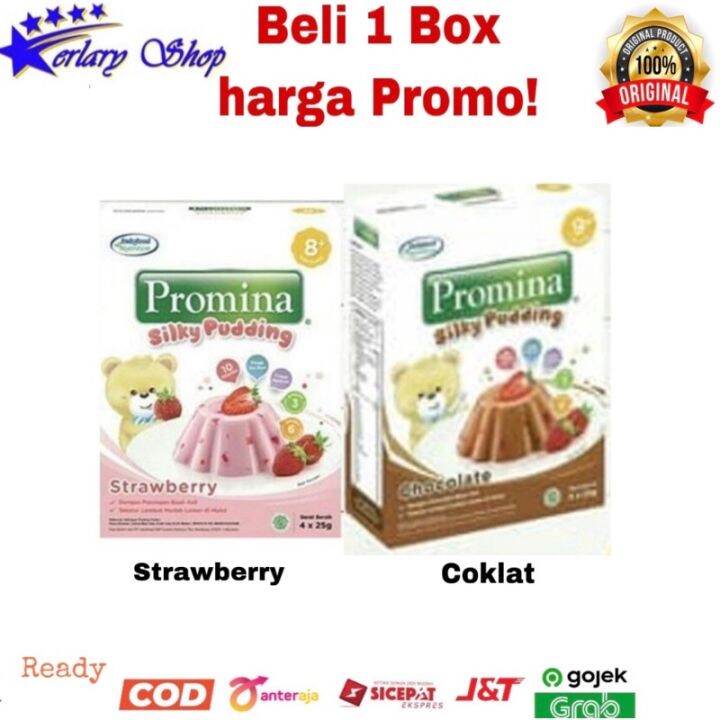 Promina Silky Puding 100gr rasa Coklat dan Strawberry - Promina puding ...