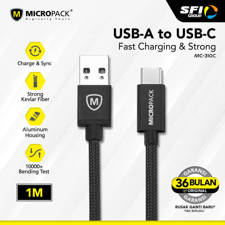Cable USB-A To Type-C Micropack Cable Fast And Strong 1 Meter - MC-310C ...