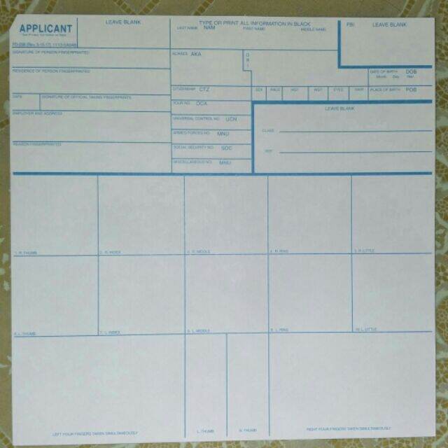 Mga bagong dating FD 258 Fingerprint Card | Lazada PH