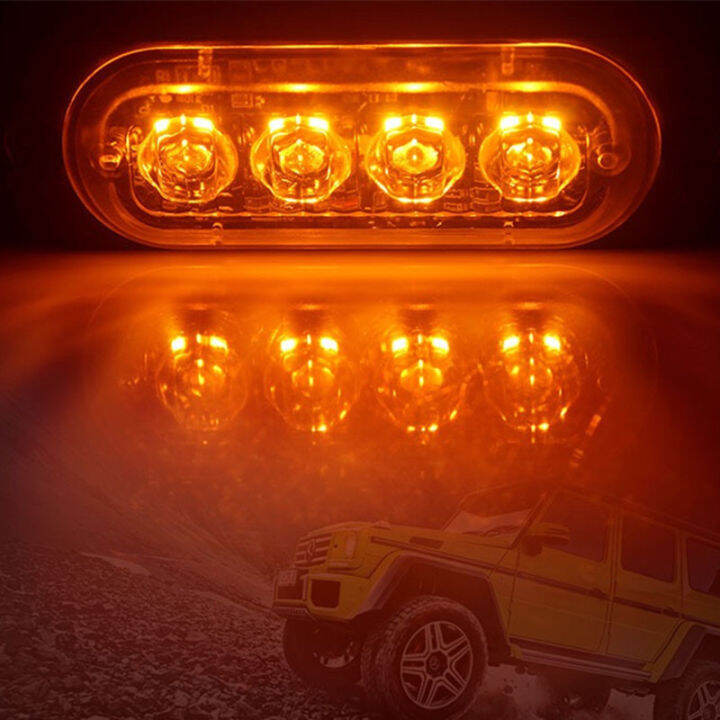 [four seasonspet]4LED Car Warning Light Grill Breakdown Emergency LED ...