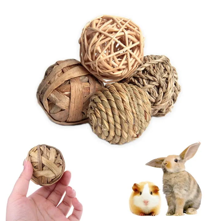 LUCKY CLAW Rattan Balls Straw Hamsters Biting Guinea Pigs Gerbils Teeth ...