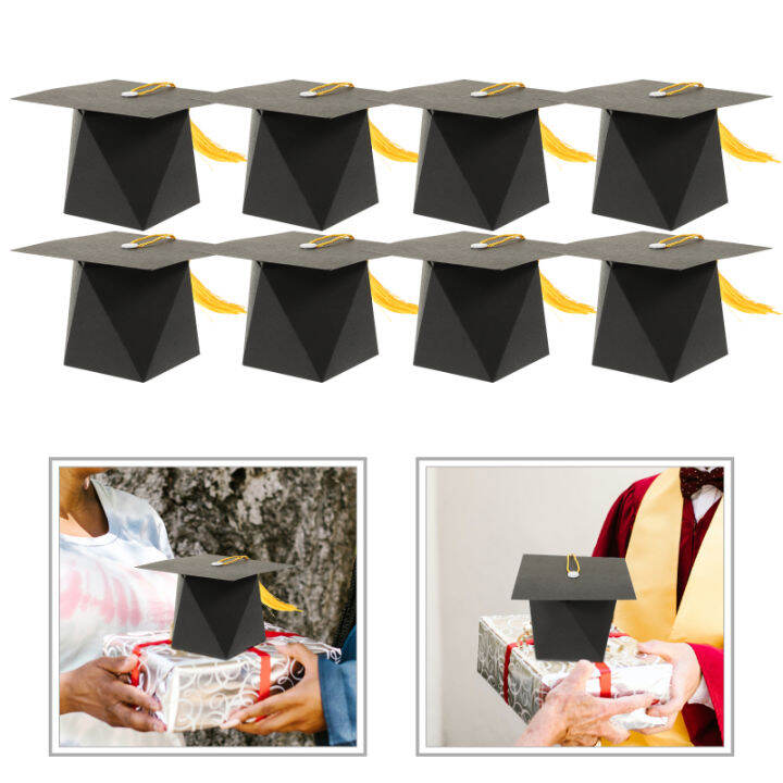 Hemoton 50 Pcs Biscuit Box Bachelor Hat Packing Graduation Cap ...