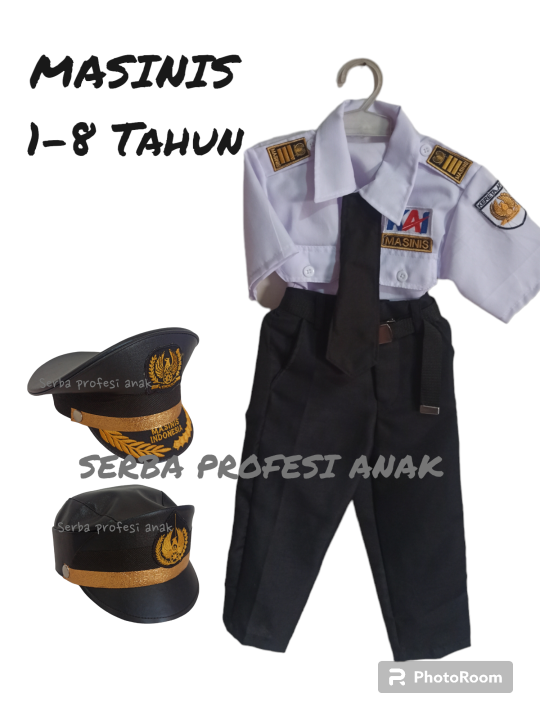 kostum pofesi anak masinis, seragam anak masinis kereta api indonesia ...