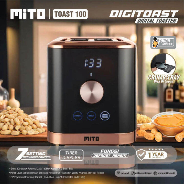 Mito Toaster Pemanggang Roti-Digital Toast Timer Display Toast 100 ...