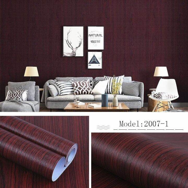 Wallpaper Dinding Motif Triplex Maroon Ukuran 10 Meter x 45 CM | Lazada ...