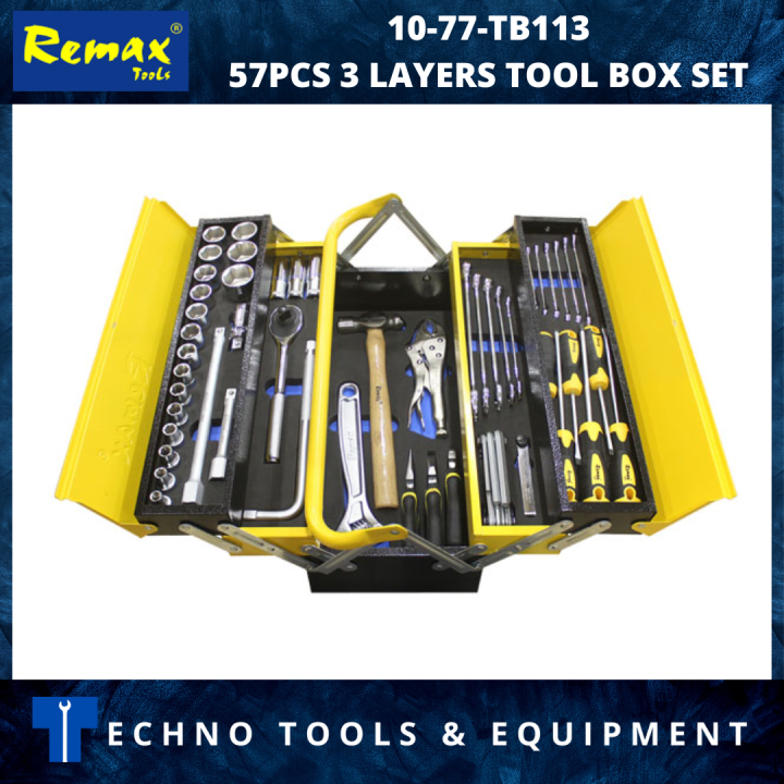 REMAX 10-77-TB113 57PCS 3 LAYERS TOOL BOX SET | Lazada