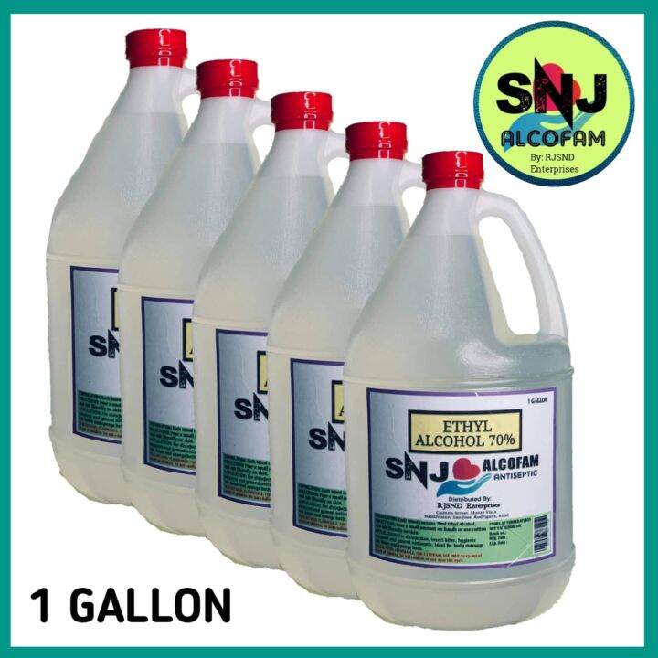 UNSCENTED 70% ETHYL ALCOHOL ( SNJ ALCOFAM ) 1 Gallon/ 3.5 Liters (no ...
