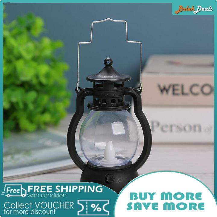 BolehDeals Vintage Rustic Old Fashioned Oil Lamp LED Bulb Nightstand ...