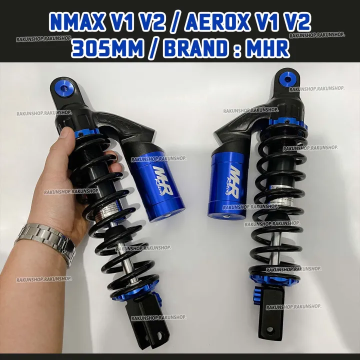 YamahaNMAX AEROX V1 V2 Rear shock absorbers 2pcs with Baso style BLACK ...