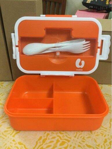 Exclusive Orange Lunch Box with Utensils | Lazada