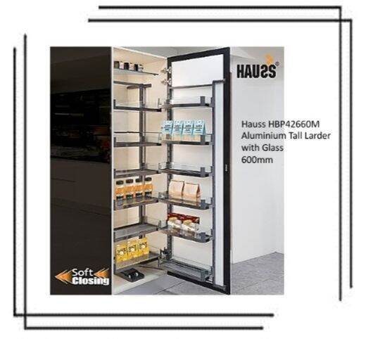 Hauss Premium Series Aluminium Glass Deluxe Larder HBP42660M 12 Basket ...