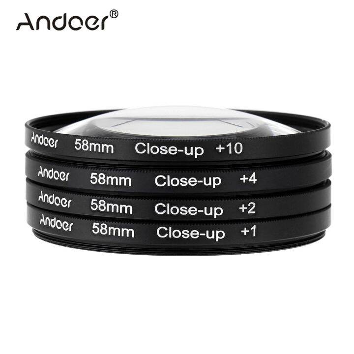 Andoer 58mm Macro Close-Up Filter Set +1 +2 +4 +10 with Pouch for Nikon ...