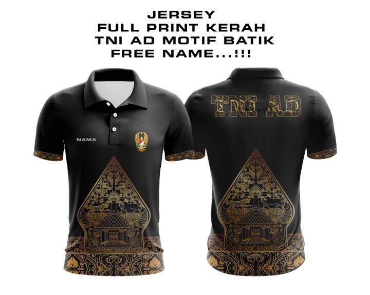 JERSEY BERKERAH KANCING TNI AD MOTIF BATIK SPESIAL 2023 TERBARU TERBAIK ...