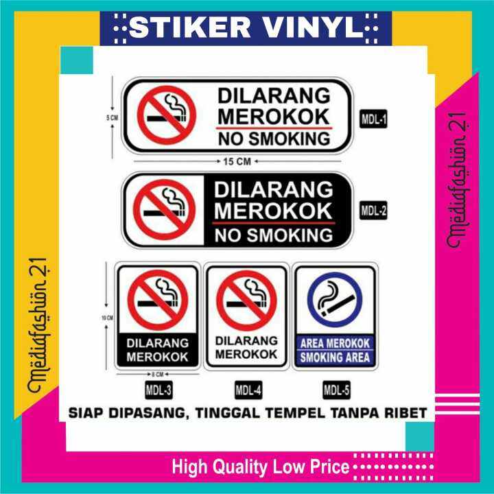 STIKER NO SMOKING-SMOKING AREA / DILARANG MEROKOK - BAHAN VINYL ANTI ...