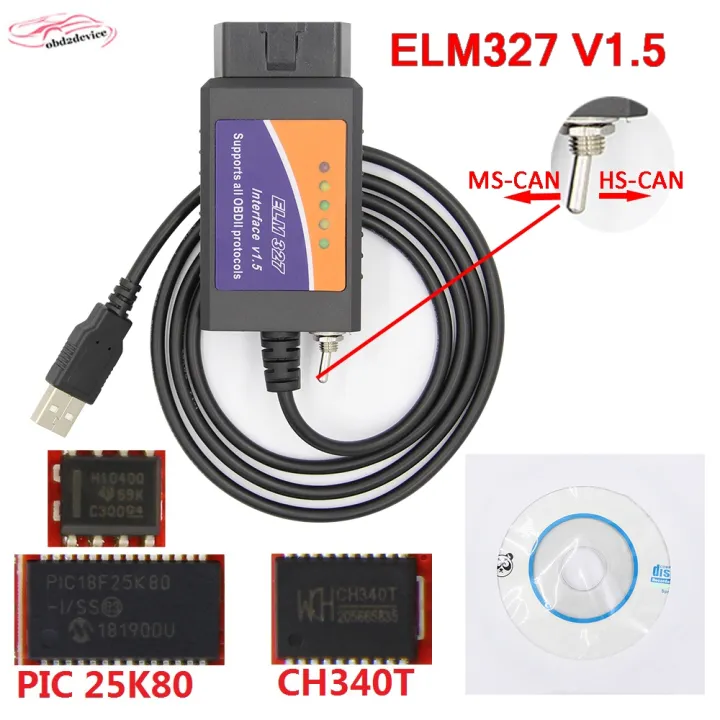 FORscan ELMconfig HS CAN MS CAN ELM327 USB For Ford Car diagnostic ...