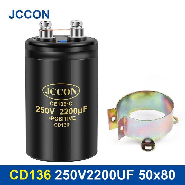 JCCON Bolt Electrolytic Capacitor 250V2200UF 50x80mm CD136 Screw ...