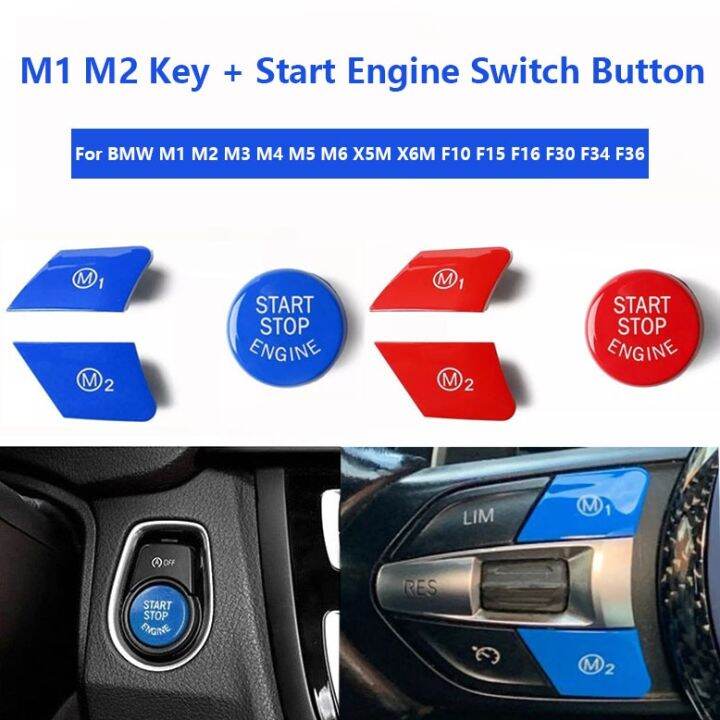 Steering Wheel M1 M2 Model Button Push Start Stop Switch Cover Trim For ...