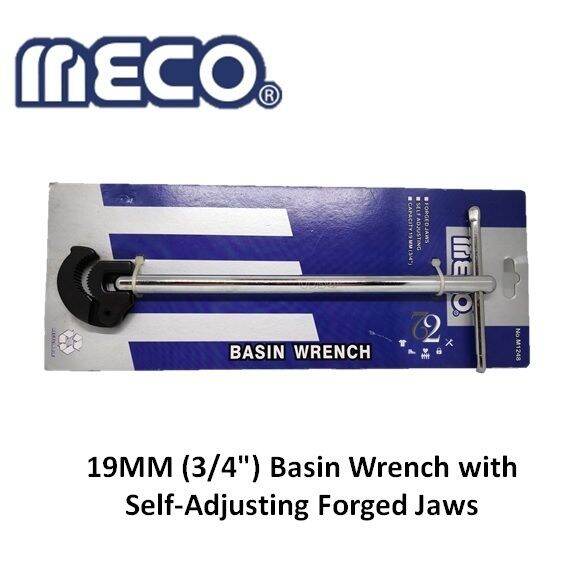MECO 19MM (3/4") Basin Wrench with Self-Adjusting Forged Jaws | Lazada