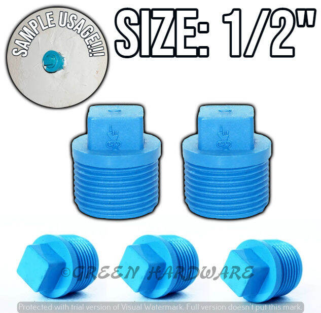 5PCS PVC Pipeline Plug (1/2, 3/4" & 1") Blue PVC Water Pipeline ...