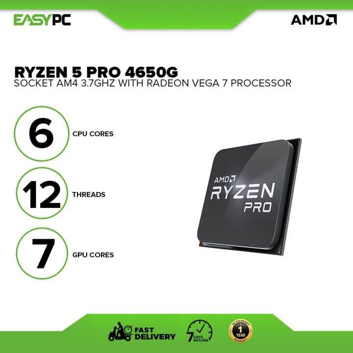AMD Ryzen 5 Pro 4650G Socket Am4 3.7ghz Desktop Processor Wraith ...
