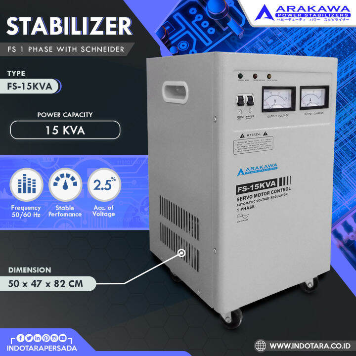 STABILIZER ARAKAWA FS 1 PHASE FS15KVA | Lazada Indonesia
