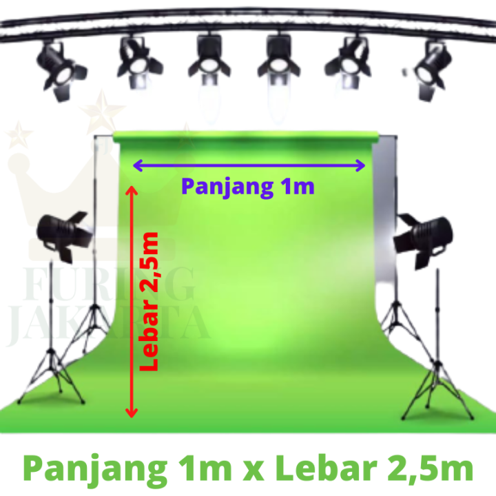 Greenscreen Lebar 2,5m x panjang 1m Background Vloger Youtuber Spunbond ...