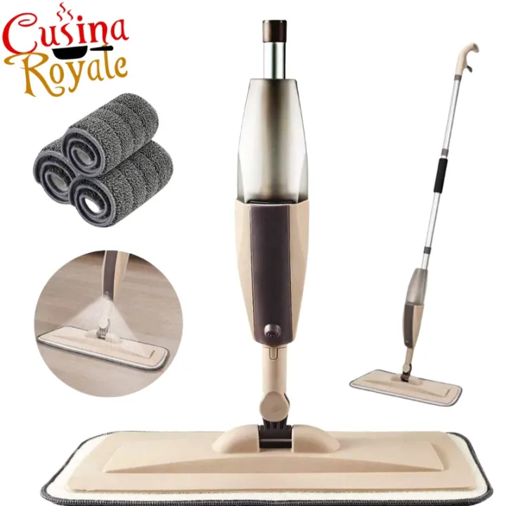 Cusina Royale Degree Spin Head Flat Floor Cleaner Water Spray Mop for ...
