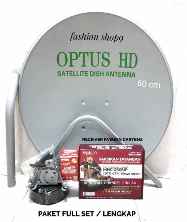 Parabola Mini Optus 60 cm Full Set Lengkap Paketan Receiver Kvision ...