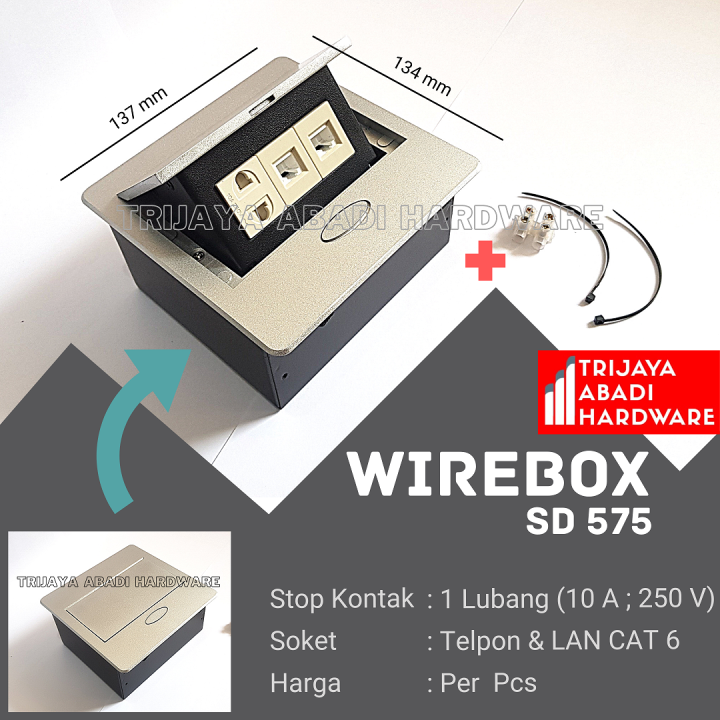 Wire Box SD 575 Stop Kontak Tanam 1 Lubang Meja / Lantai LAN Telpon ...