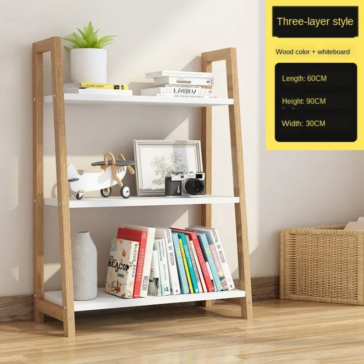Nordic Bookshelf Shelves Floor Living Room Display Stand Modern Simple ...