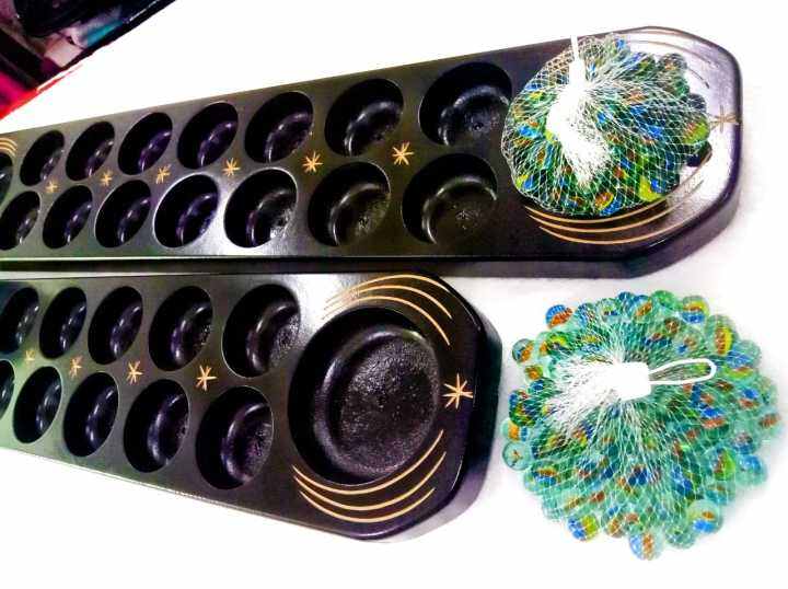 READY STOCK Congkak Kayu Tradisional Warna Putih Hitam Black White ...