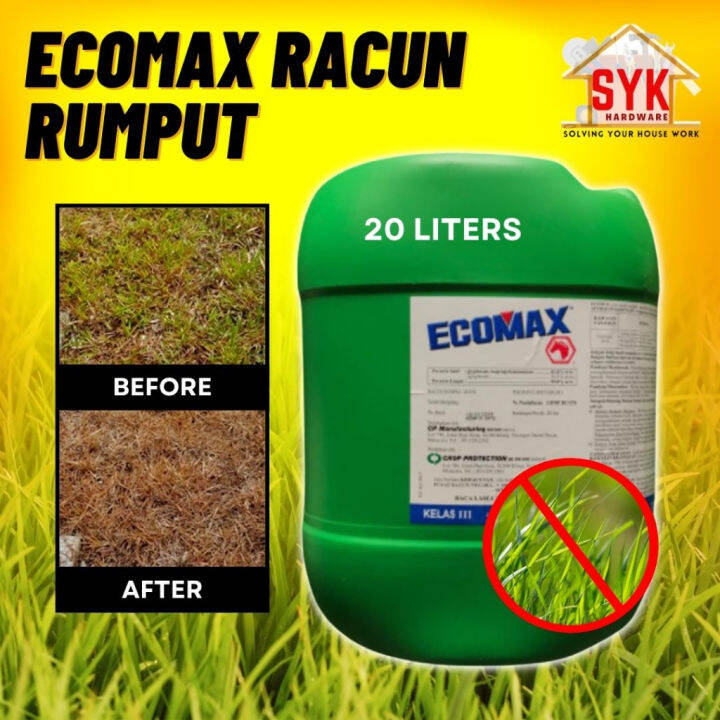 SYK Free Shipping Ecomax Racun Rumput 20L Racun Lalang dan Rumput Weed ...
