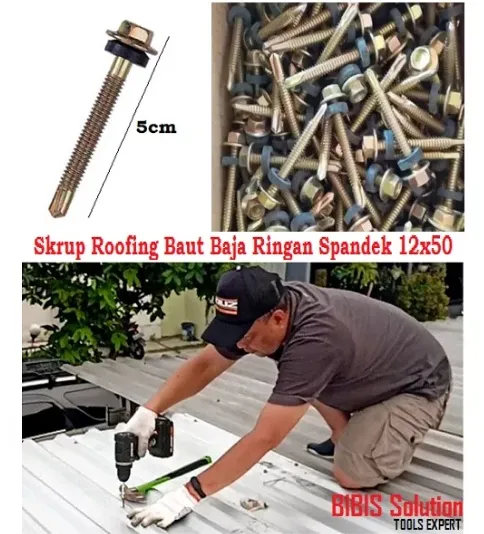 Skrup Roofing Baut Roofing Skrup Ruping Baja Ringan Sekrup Atap Spandek ...