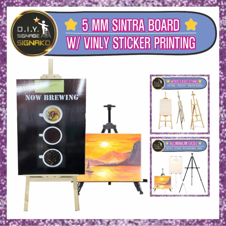 ♟ 5mm Sintra Board Print of Wooden Aluminum Easel Stand / Kpop Wedding ...