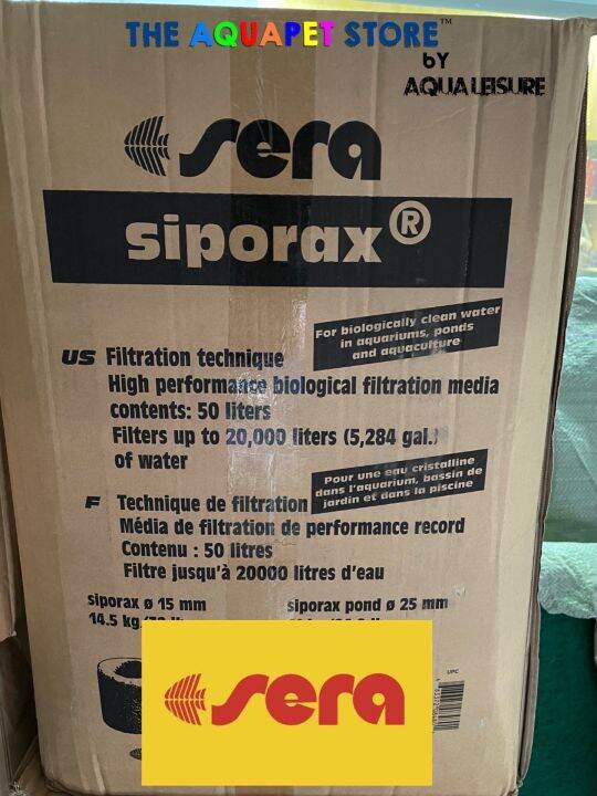 (ORIGINAL) 14.5KG SERA SIPORAX Commercial Pack of Biological Filtration ...