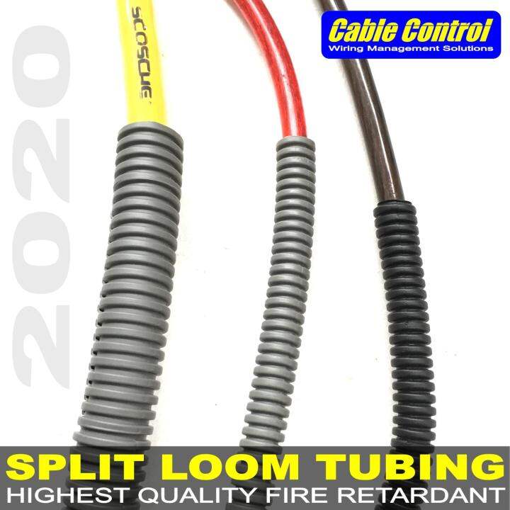 Cable Control SPLIT LOOM TUBING BLACK AWG 12-10 5M , Fire retardant ...