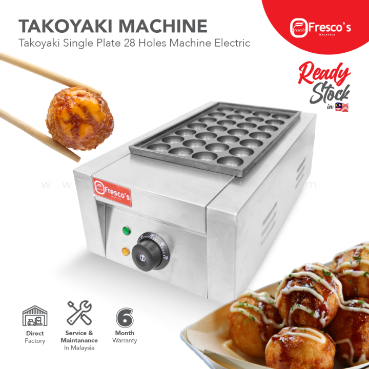 Fresco Takoyaki 1 Plate 28 Holes Machine Electric Dapur Takoyaki ...