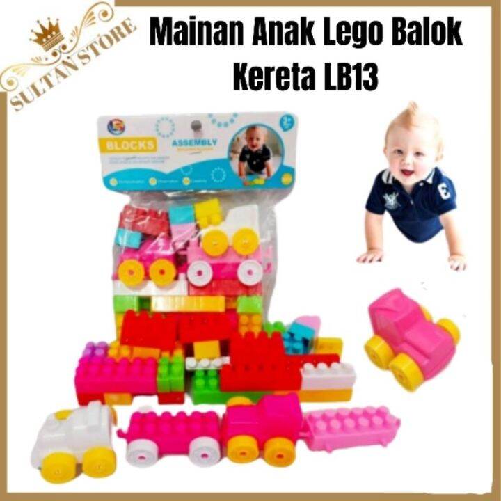 TK mainan edukasi anak balok susun balok lego anak 1 2 3 tahun LB13 | Lazada Indonesia