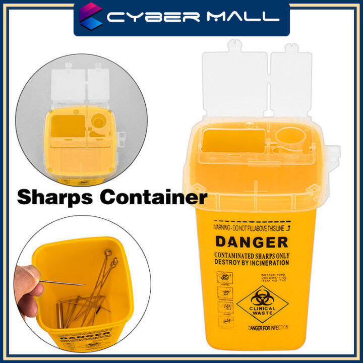 1L Clinical Waste Container Waste Box Sharps Container Tattoo Piercing ...