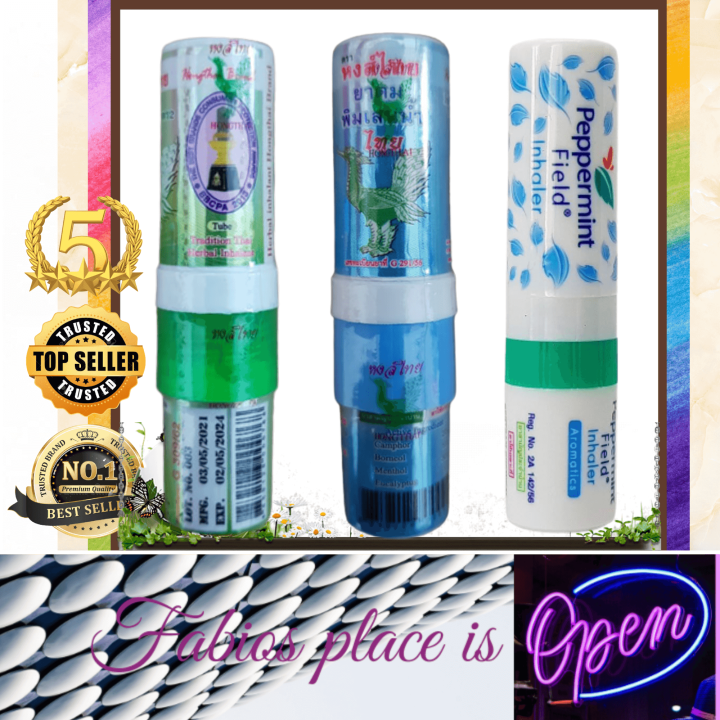 Authentic Hong Thai Tube Herb 2in1 Inhalers and PEPPERMINT FIELD ...