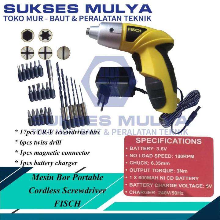 Mesin Bor Tangan Tanpa Kabel Fisch / Cordless / Portable ORIGINAL ...