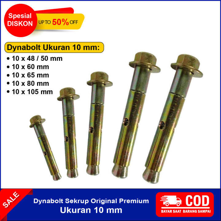 Baut Dynabolt Baut Tanam Untuk Tembok Beton Kontruksi Ukuran 10 Mm Murah | Lazada Indonesia
