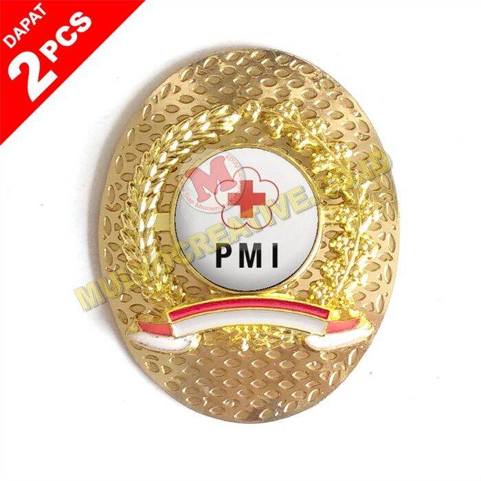 Lencana Pin Bros Logo PMI Warna Putih Pin PMI Logo Putih Pin Wing ...