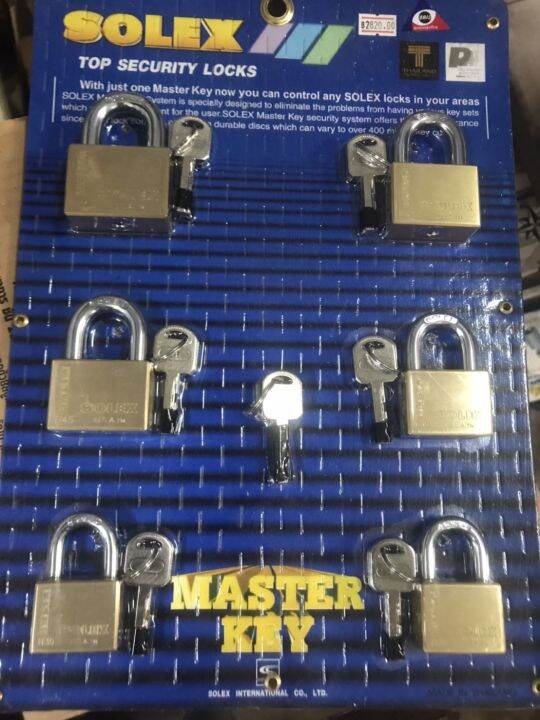 กุญแจมาสเตอร์คีย์ master key ชุด6ตัว รวมไซส์45-50mm ยาว/สั้น solex ...