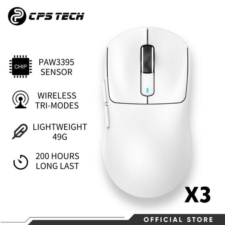 CPSTECH X3 PAW3395 Sensor Lightweight Wireless Gaming Mouse Tri-Mode ...