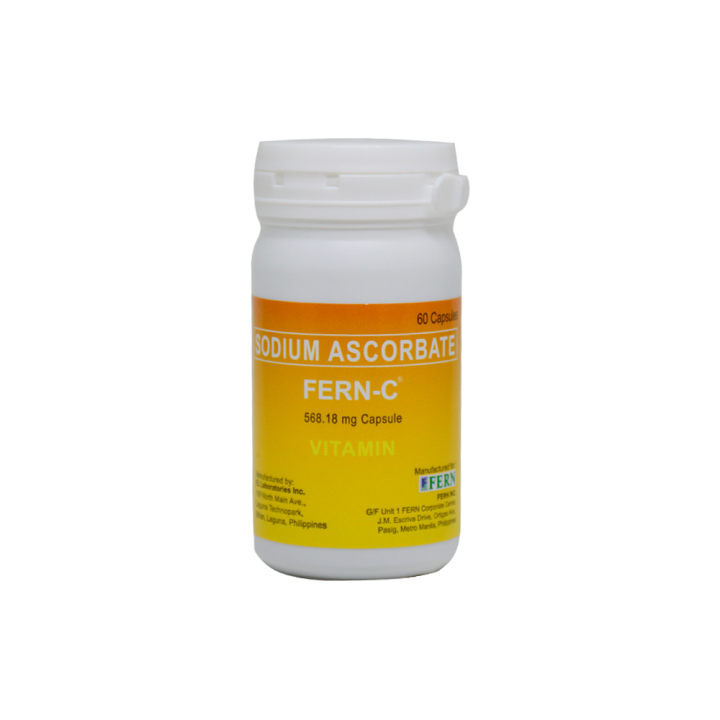 FERN-C Sodium Ascorbate 568.18mg (contains 60 Capsules per Bottle ...
