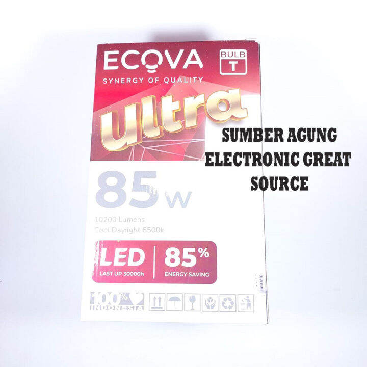 Ecova Bulb T 85W Ultra Lampu LED Besar 10200Lumens Gudang Lapangan ...