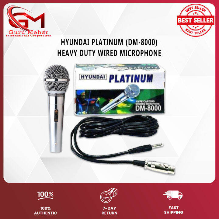 HYUNDAI PLATINUM (DM-8000) - High End Dynamic Microphone for Videoke Original (8 Meters Wire ...