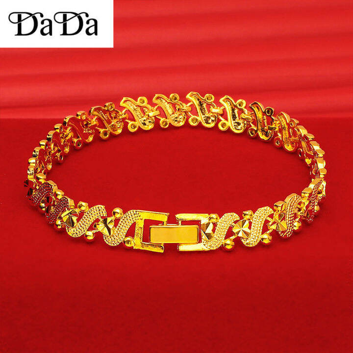Saudi Gold 18k Pure Gold Bracelet Men's Blessing Watch Chain Lucky ...